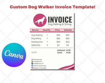 Dog Trainer Invoice - Etsy