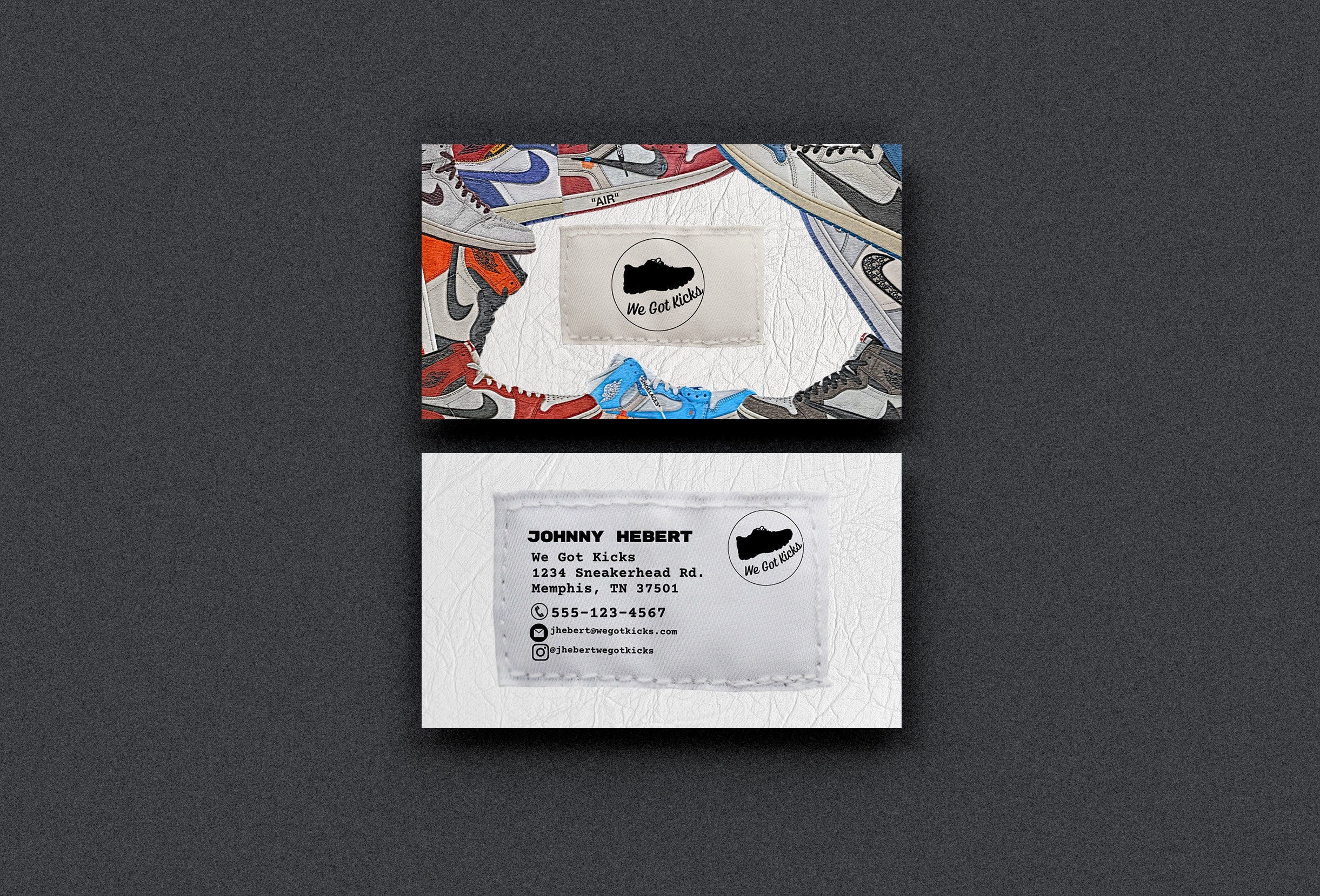 Sneaker Business Card Template With Jordans, Business Card Template for ...