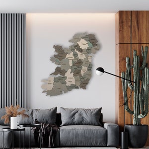 Wooden Ireland Map Wall Art Push Pin Map Irish Wall Art Irish Wall ...