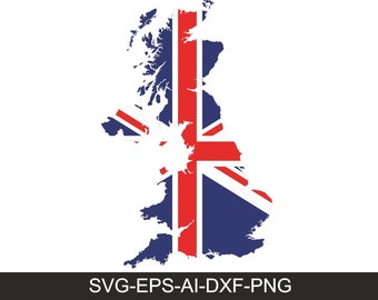 United Kingdom Outline Svg - Etsy