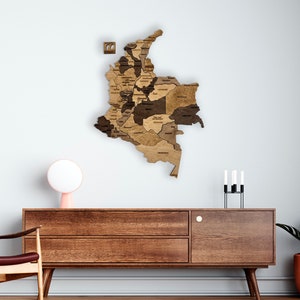 Wooden Colombia Map Wall Art Travel Map Push Pin Map Wall Decor Home ...