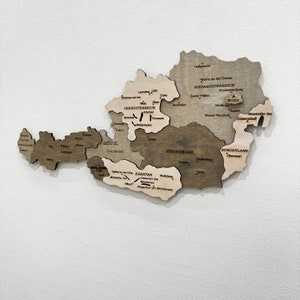 Wooden Austria Map Wall Art Travel Map Push Pin Map Wall Decor Home ...