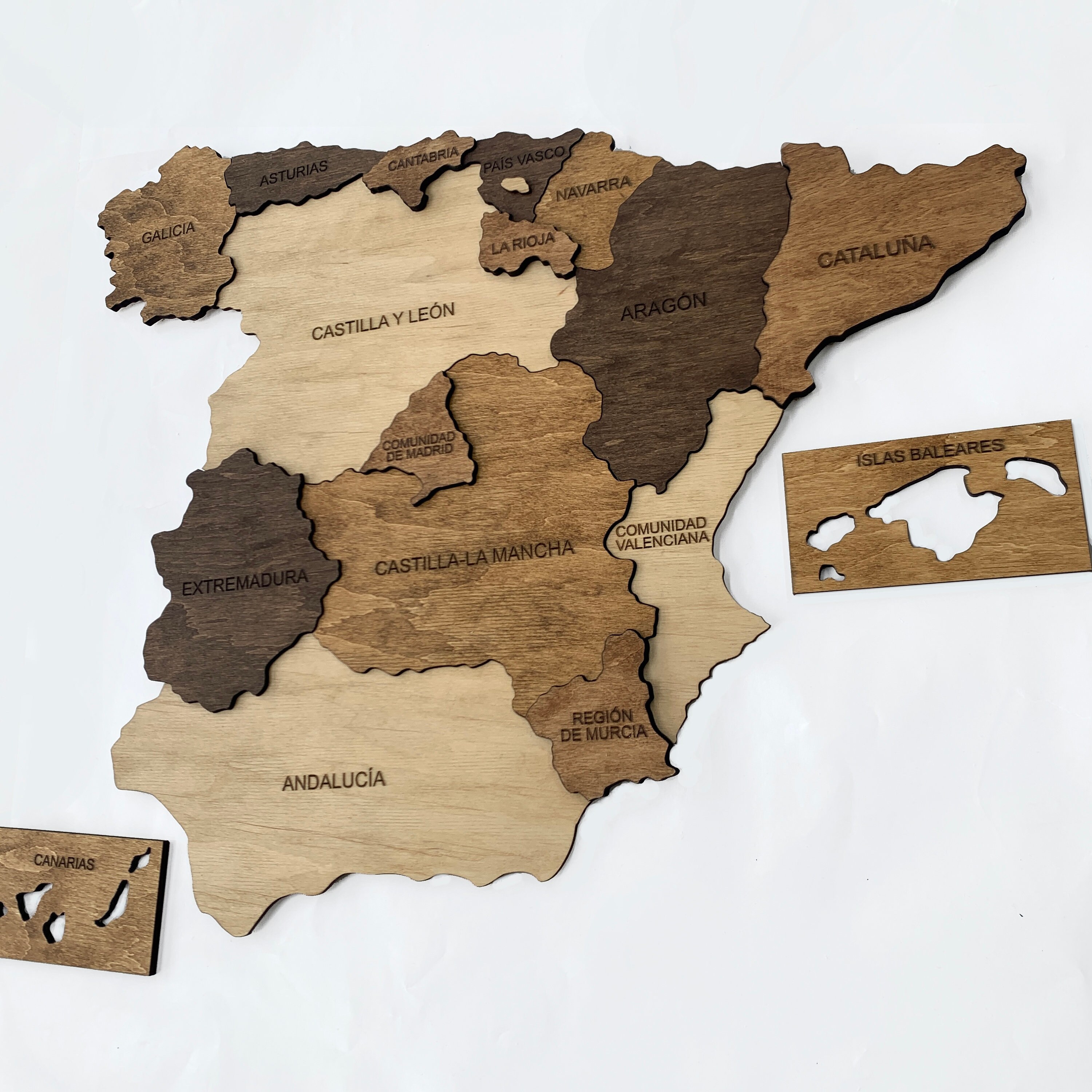 Spain Map Wall Art Spanish Map Mapa De España Wood Wall Art Push Pin ...