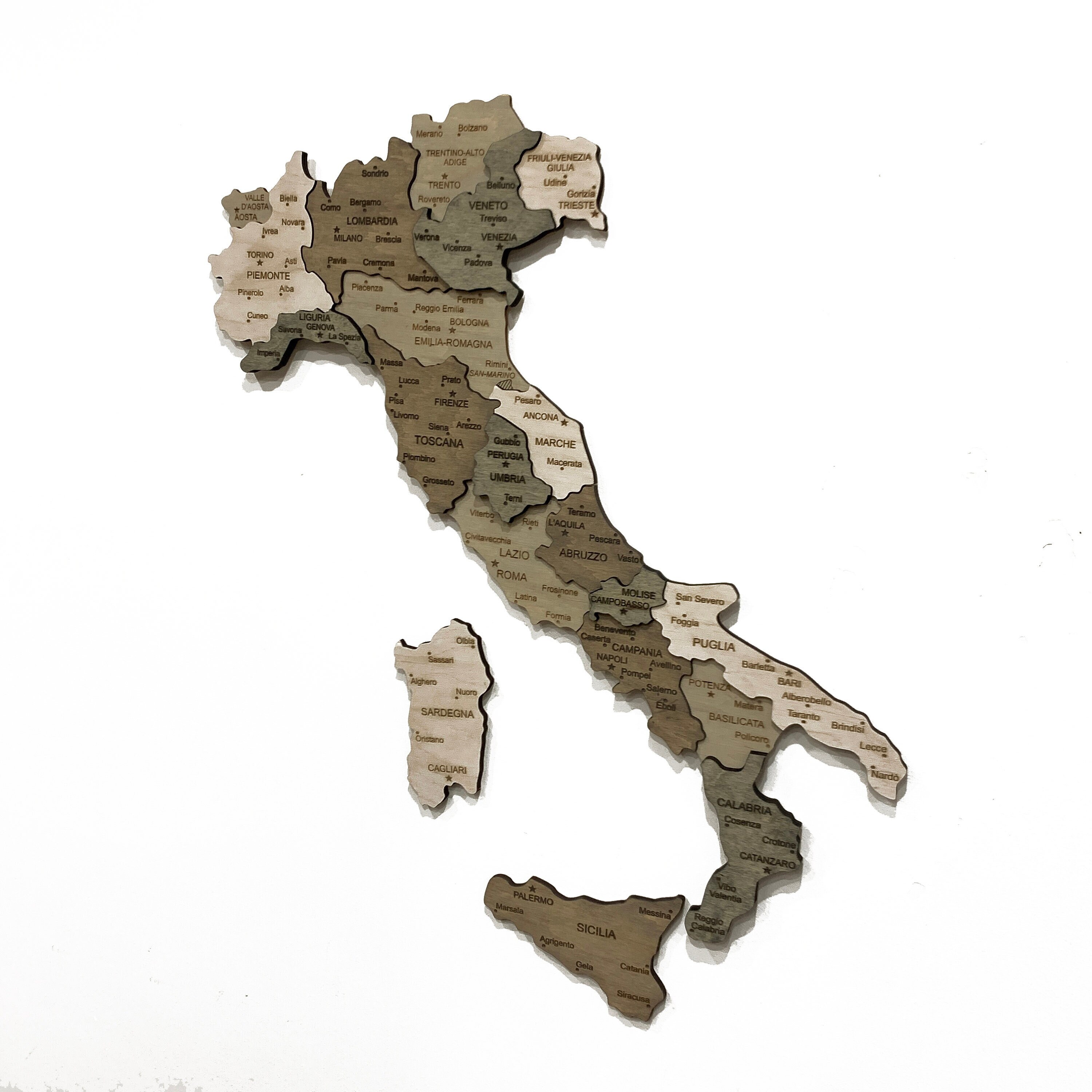 Wooden Italy Map Wall Art Push Pin Map Mappa Italia Gift for Italian ...
