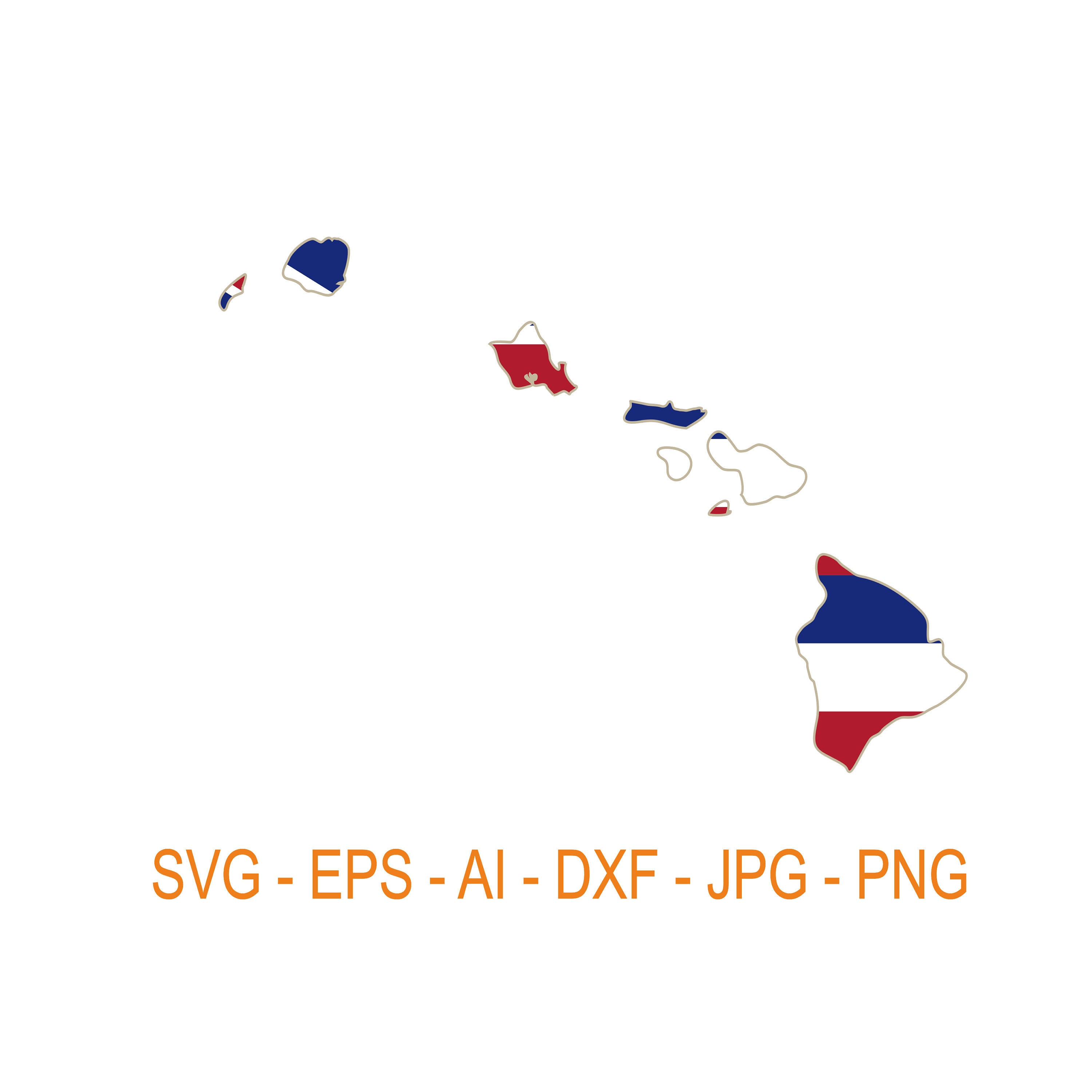 Hawaii Map Svg Hawaii Flag Svg United States Flag USA Map Flag - Etsy ...