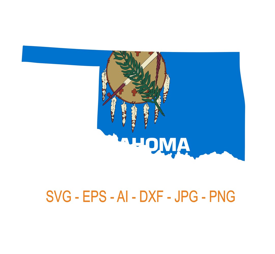 Oklahoma Map Svg Oklahoma Flag Svg United States Flag USA Map - Etsy UK