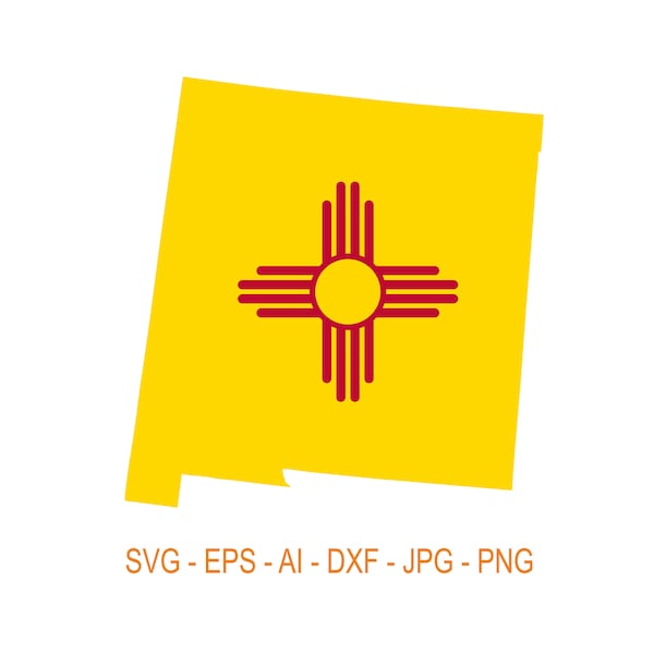 New Mexico Map Outline Svg - Etsy