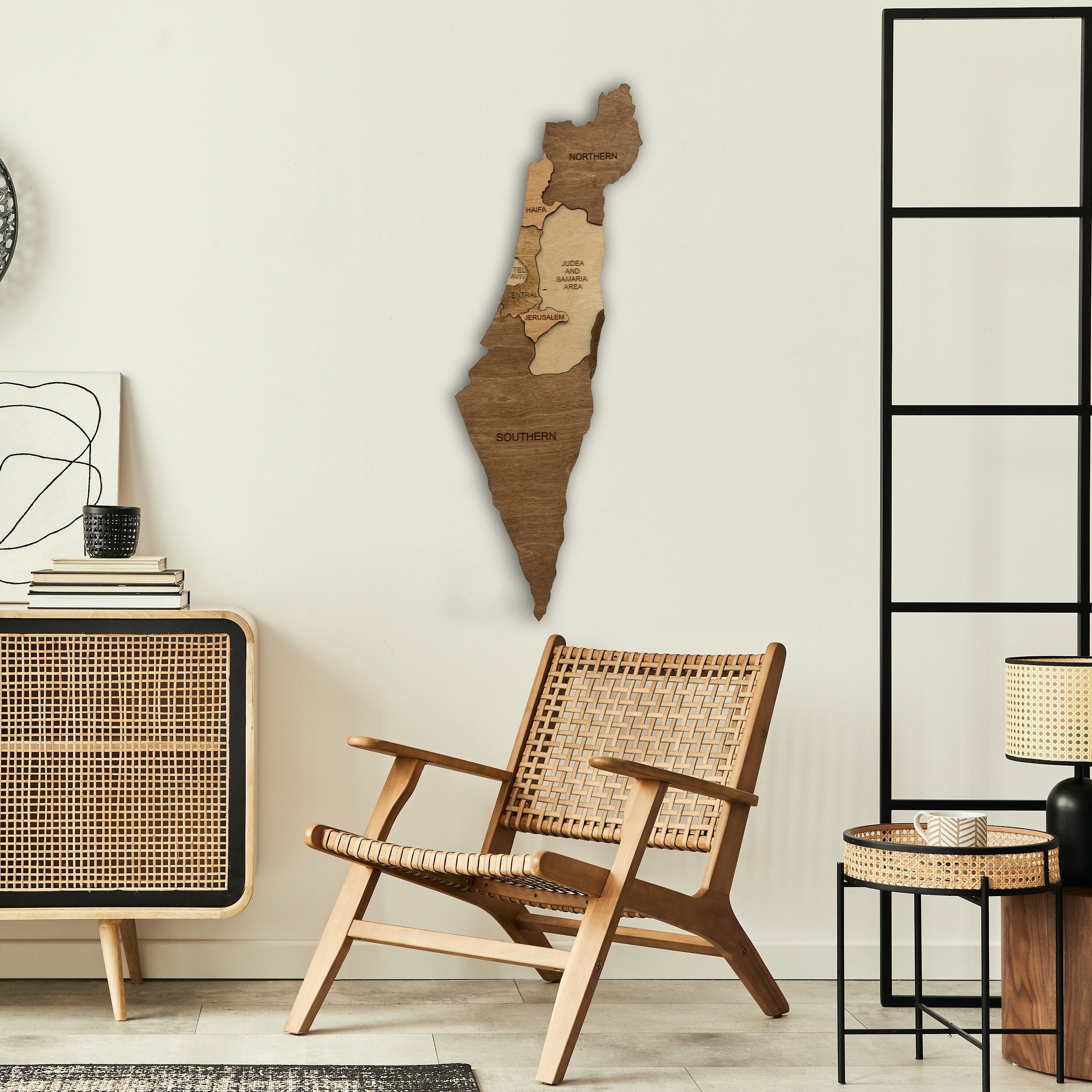 Wooden Israel Map Wall Art Israel Map Anniversary Gift for Israeli Wall ...