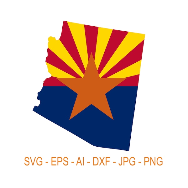 Arizona State Flag Svg - Etsy