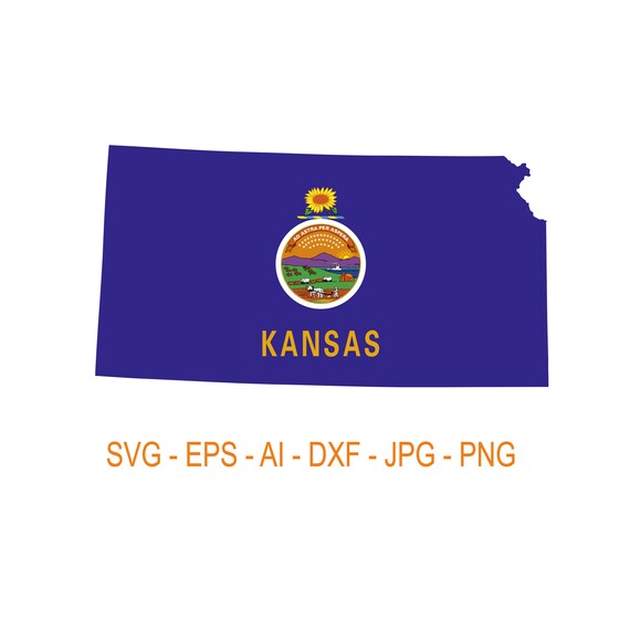 Kansas Map Svg Kansas Flag Svg United States Flag USA Map Flag - Etsy UK