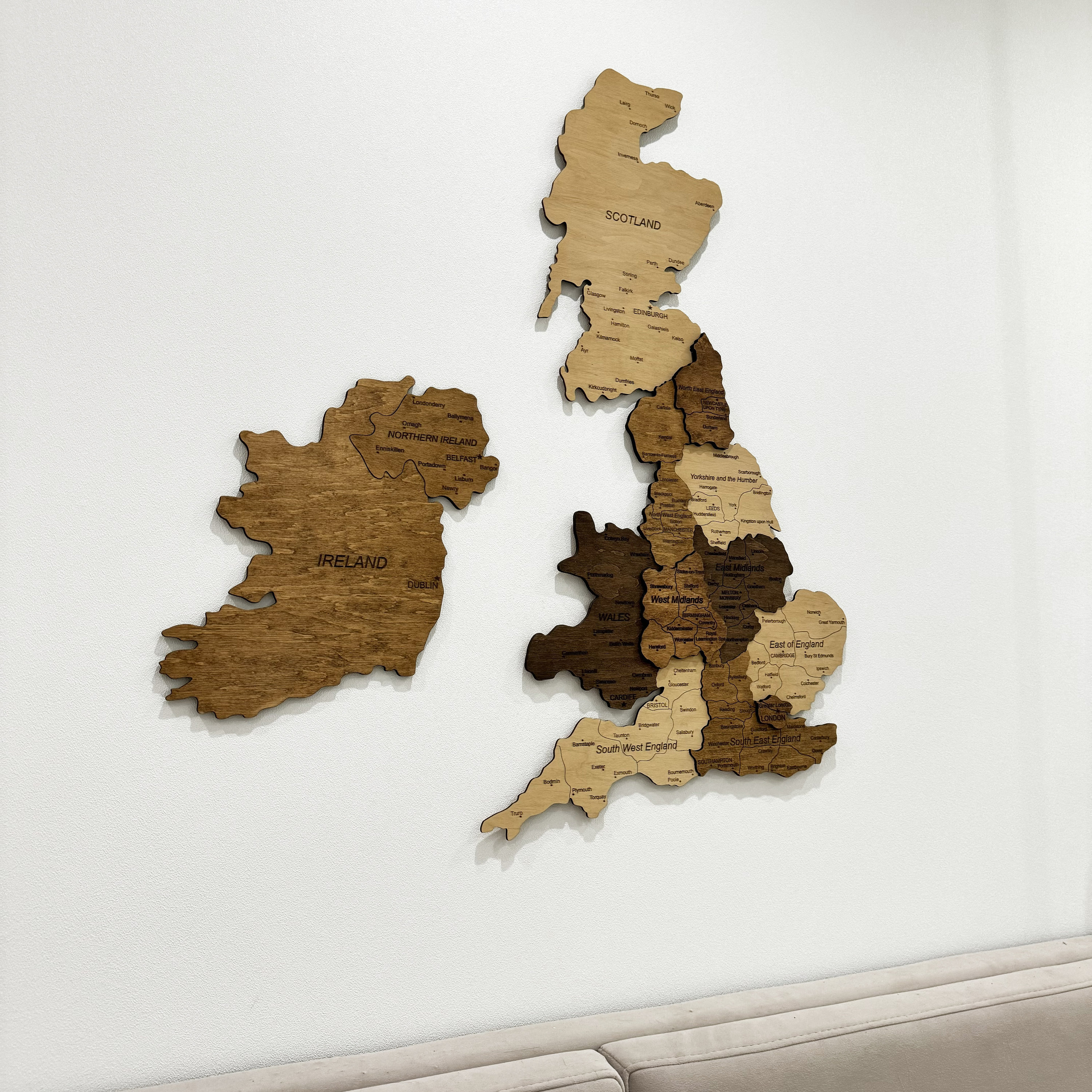Wooden United Kingdom Map Wall Art Wood UK Map Art England Map Scotland ...