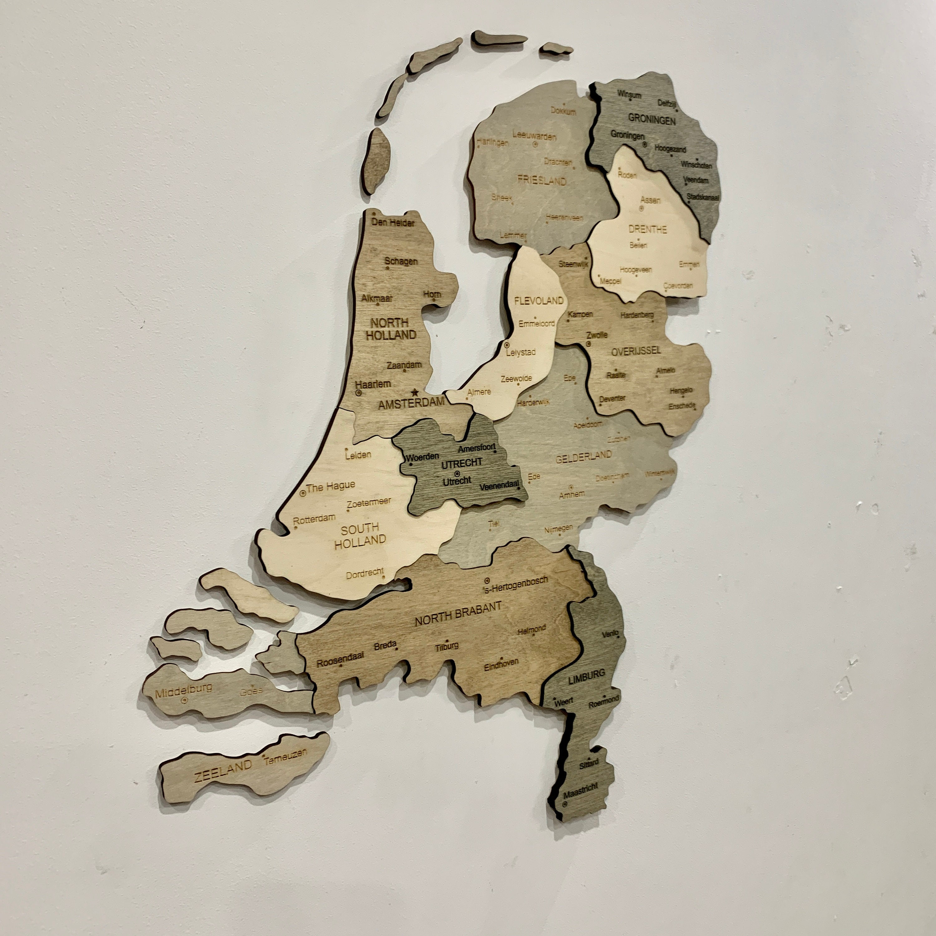 Wooden Netherlands Map Wall Art Wood Map of Netherlands Holland Map ...