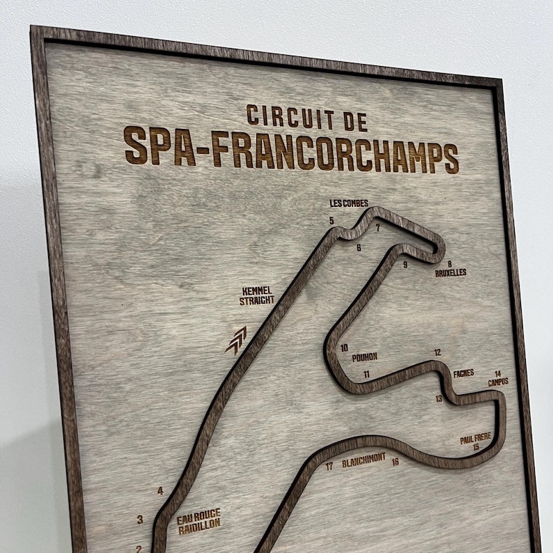 Laser Cut Wooden F1 Race Track Map, Monaco Silverstone Monza Spa ...