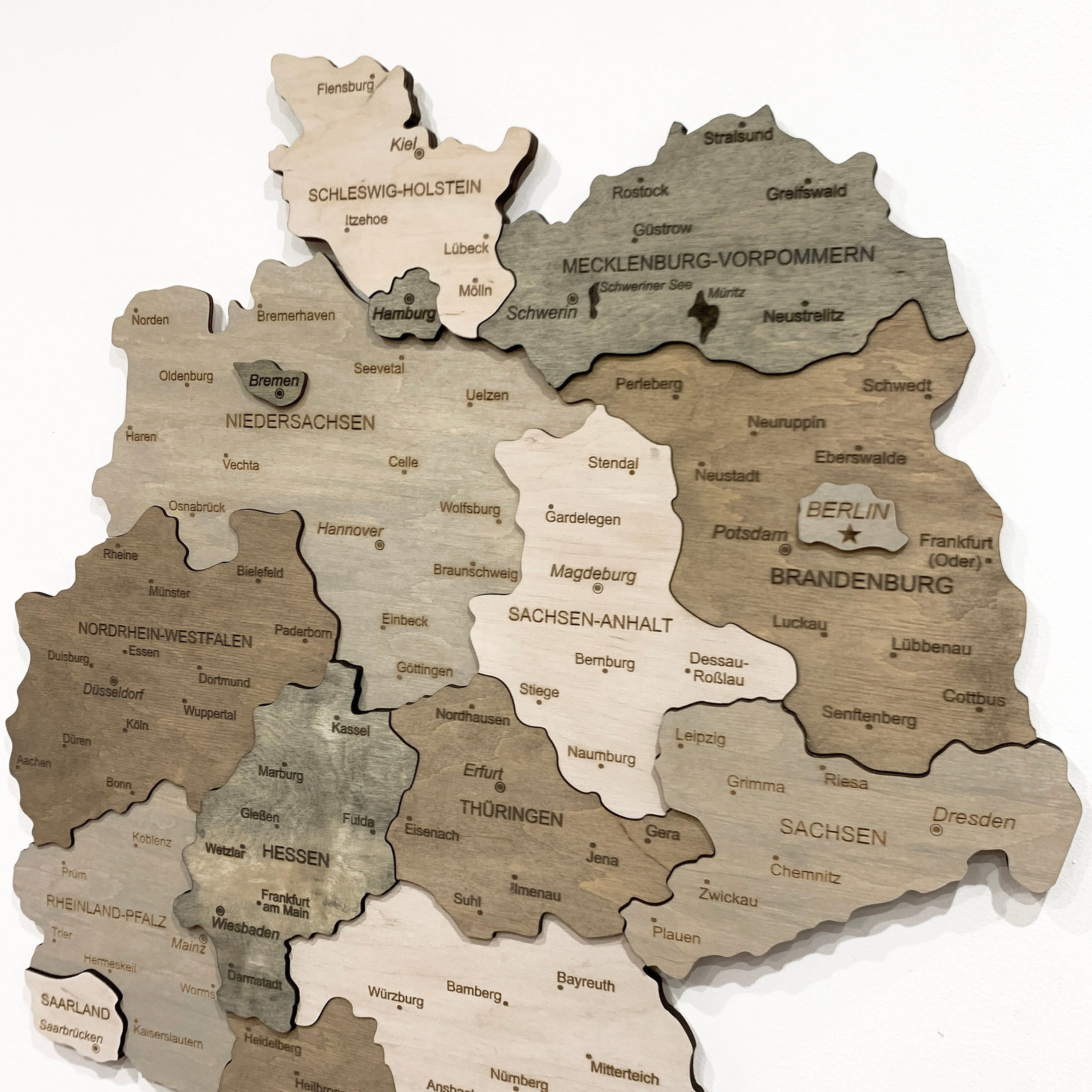 Wooden Germany Map Wall Art Wall Decor Holzkarte Hölzerne Karte ...