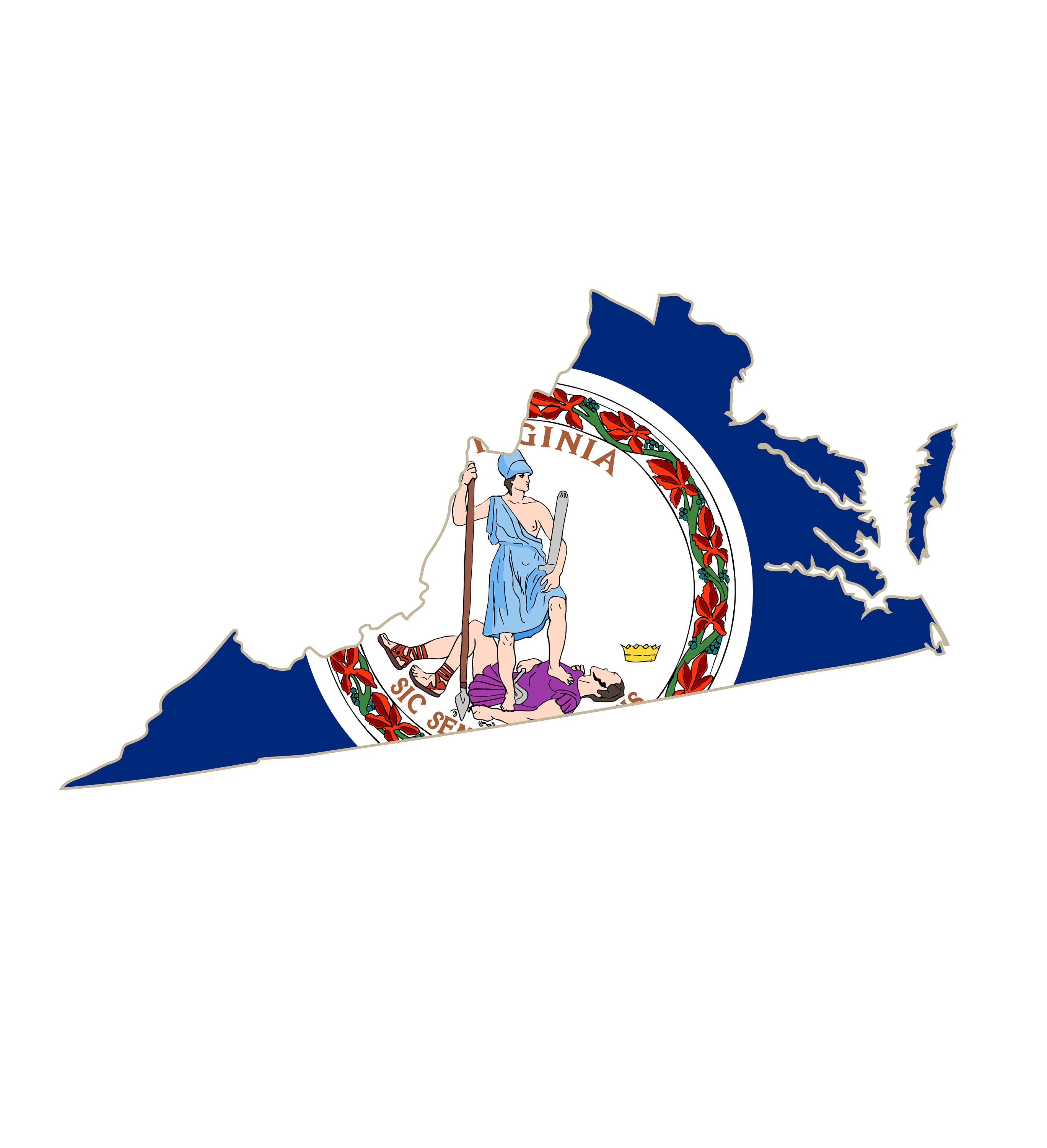 Virginia Map Svg Virginia Flag Svg United States Flag USA Map - Etsy ...