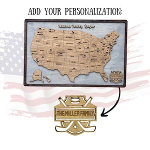 NHL Map Custom Hockey Team Map NHL Tracker Personalized Gift for Dad ...