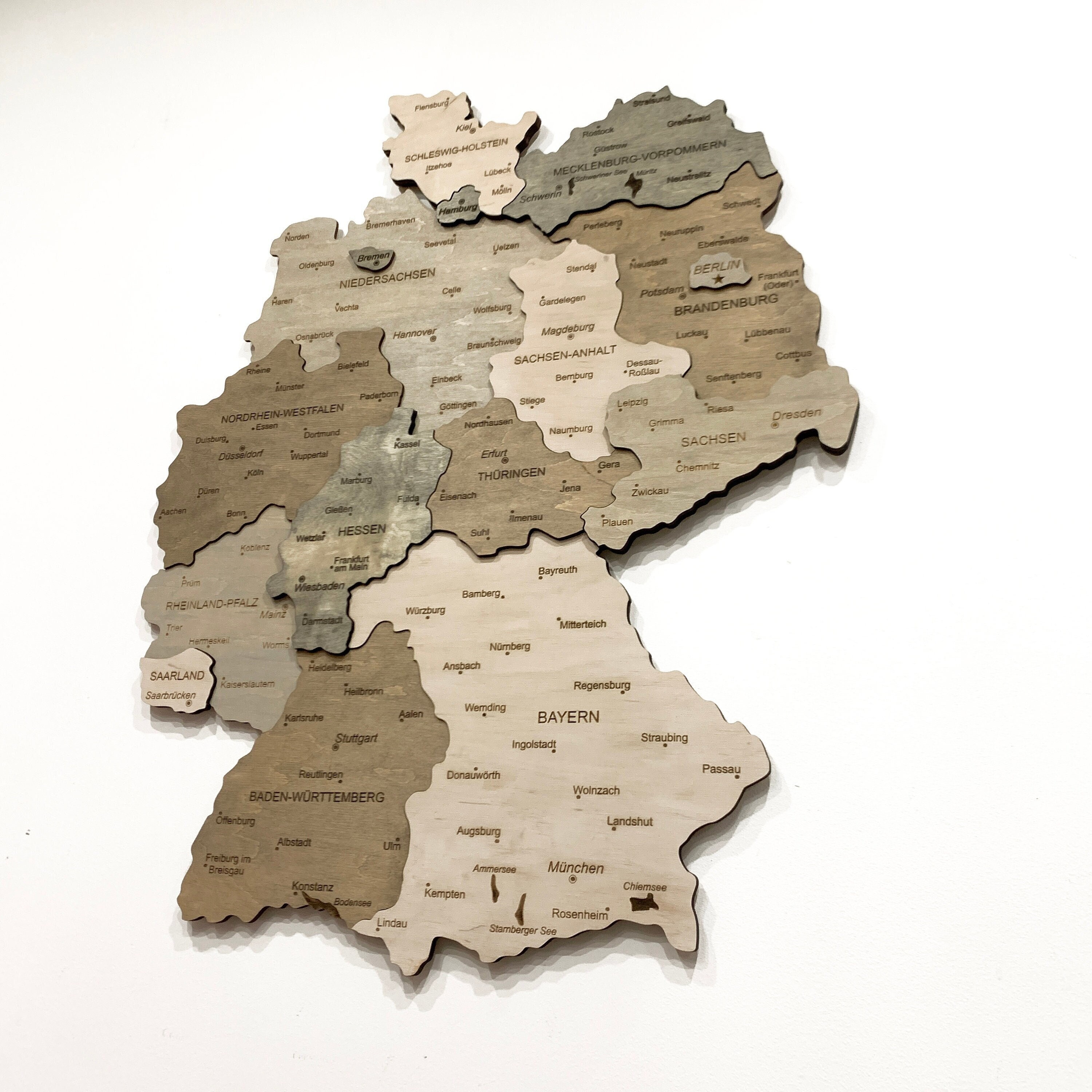 Wooden Germany Map Wall Art Wall Decor Holzkarte Hölzerne Karte ...