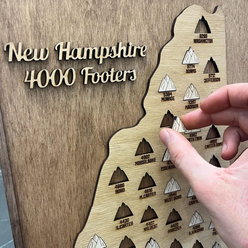 Wooden New Hampshire Map - Etsy