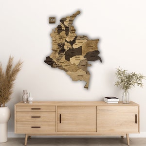 Wooden Colombia Map Wall Art Travel Map Push Pin Map Wall Decor Home ...