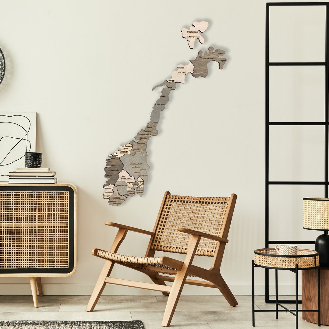 Wooden Norway Map Wall Art Travel Map Push Pin Map Wall Decor Home ...