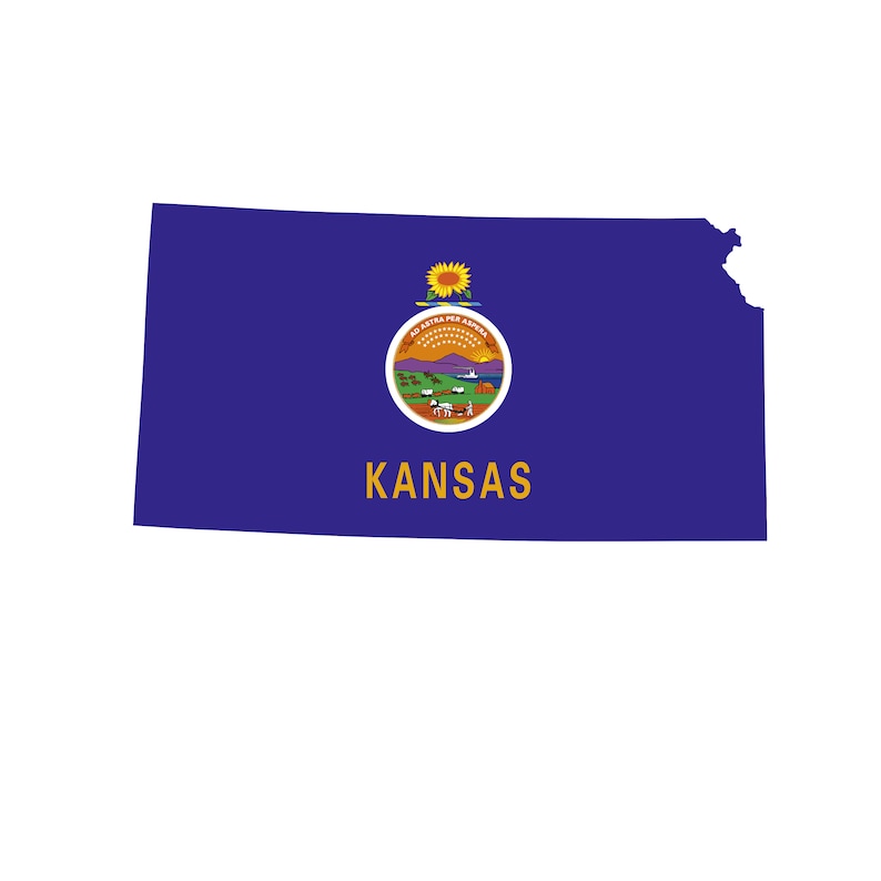 Kansas Map Svg Kansas Flag Svg United States Flag USA Map Flag - Etsy