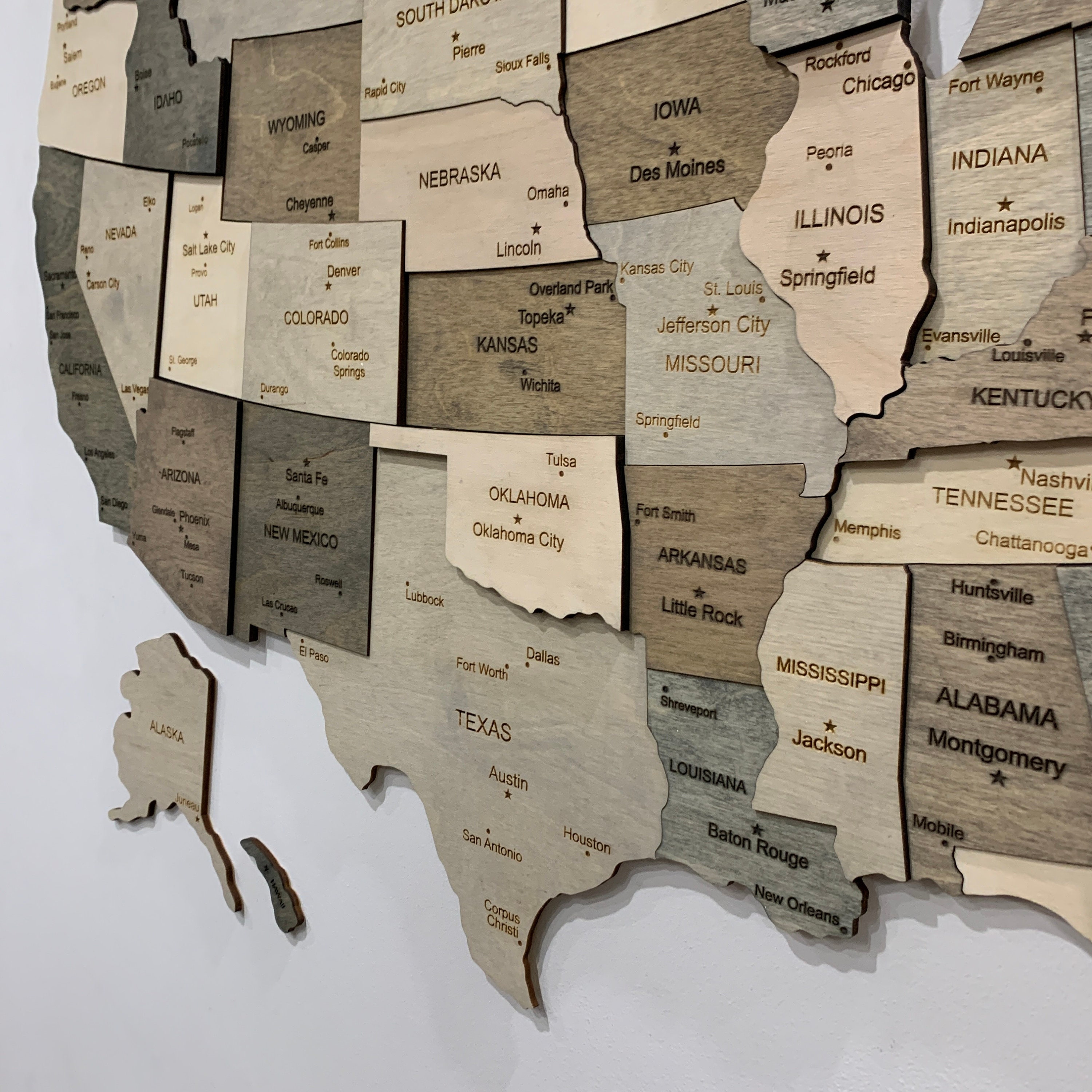 Wooden US Map Wall Art US Travel Map US Push Pin Map Wall Decor Home ...
