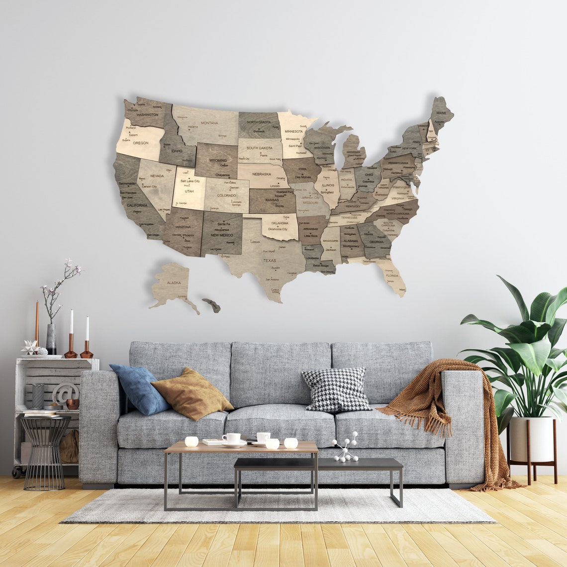 Wooden US Map of United States Wood Wall Art US Travel Map - Etsy
