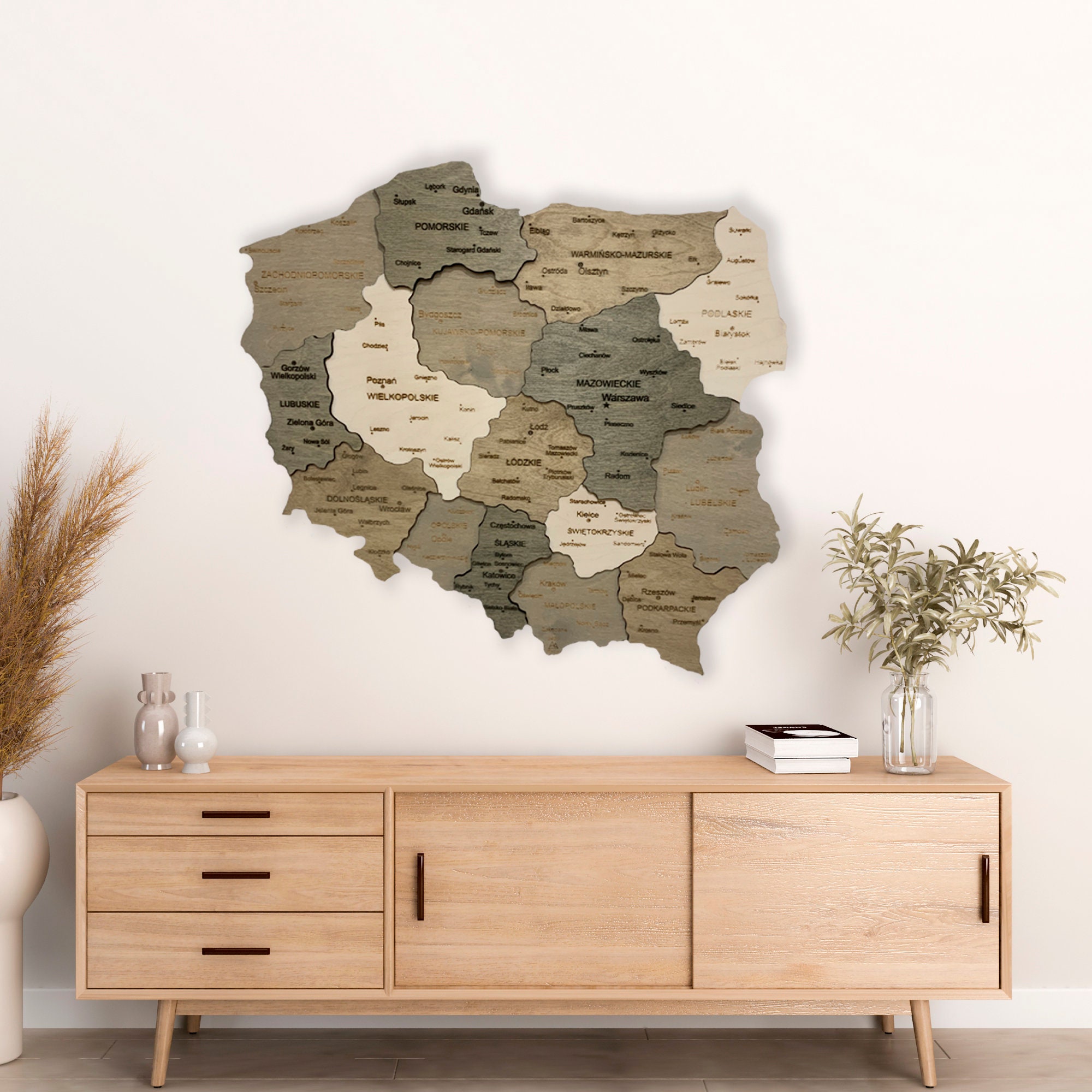 Wooden Poland Map Wall Art: Push Pin Travel Decor - Etsy