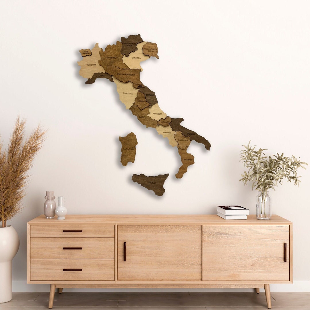 Wooden Italy Map Wall Art Push Pin Map Mappa Italia Gift for Italian ...