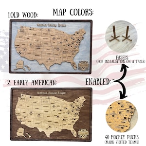 NHL Map Custom Hockey Team Map NHL Tracker Personalized Gift for Dad ...