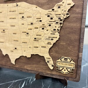 NHL Map Custom Hockey Team Map NHL Tracker Personalized Gift for Dad ...