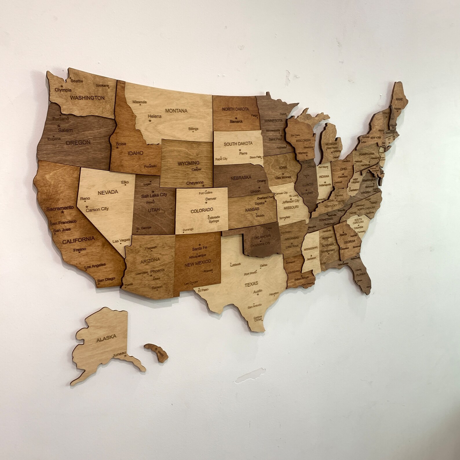 Wooden US Map United States Map Wood Wall Art US Travel Map Push Pin ...