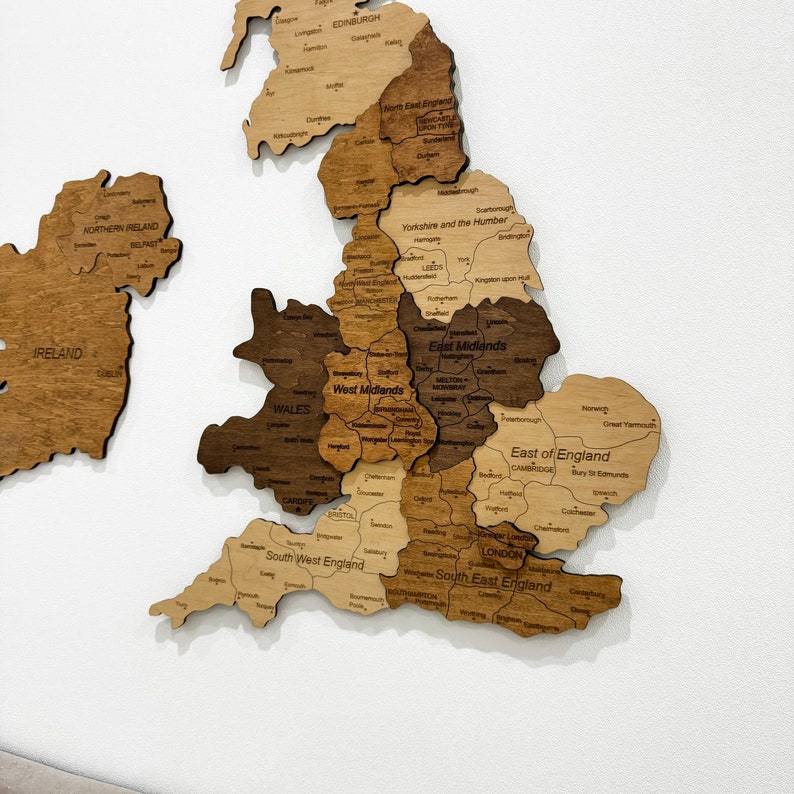 Wooden United Kingdom Map Wall Art Wood UK Map Art England Map Scotland ...