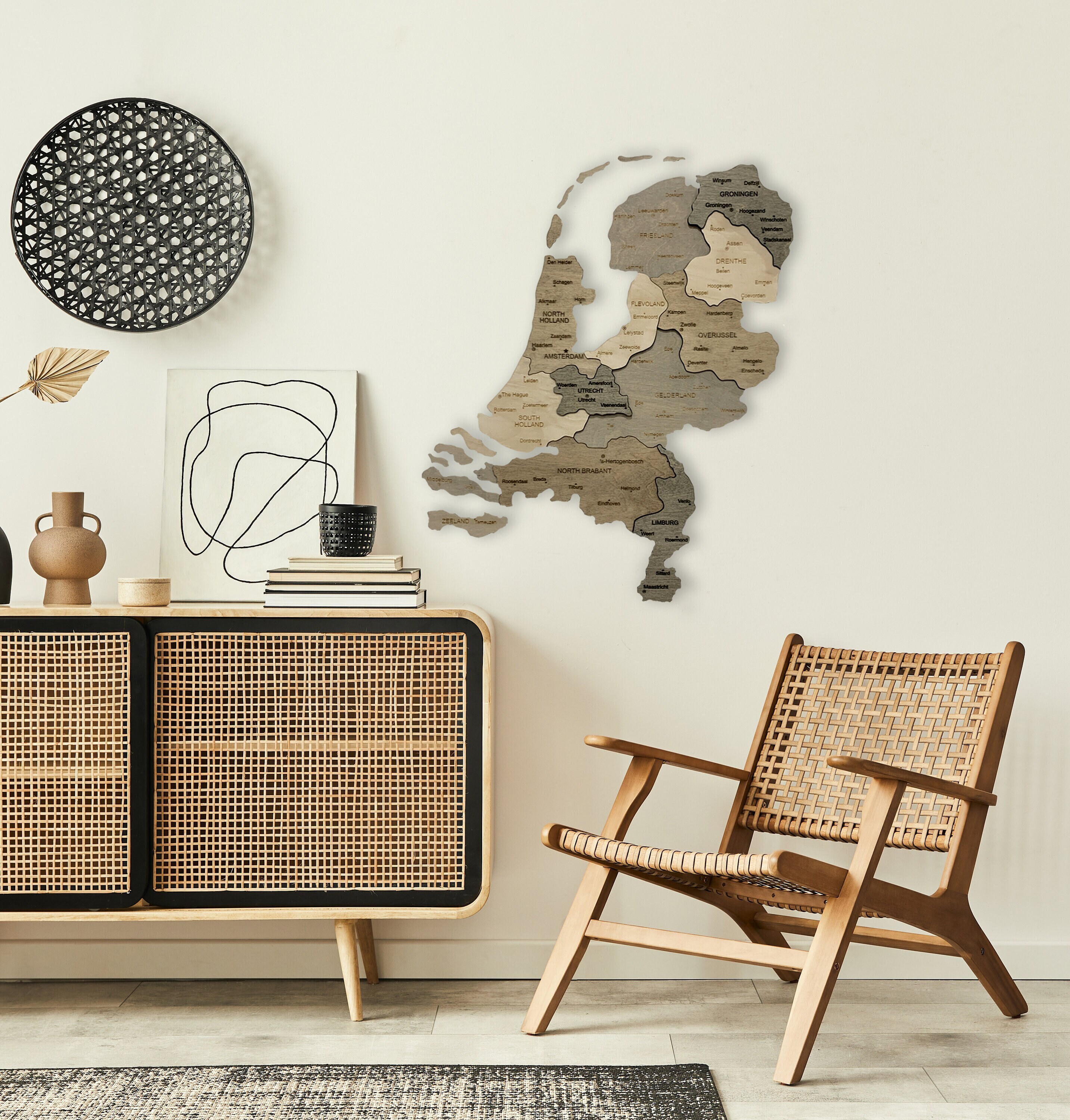 Wooden Netherlands Map Wall Art Wood Map of Netherlands Holland Map ...