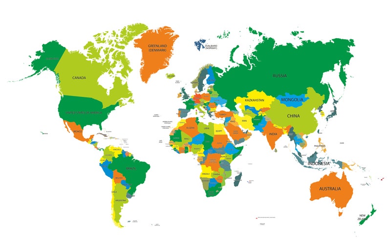 Mapa del mundo SVG Mapa del mundo Vector Mapa del mundo EPS - Etsy México