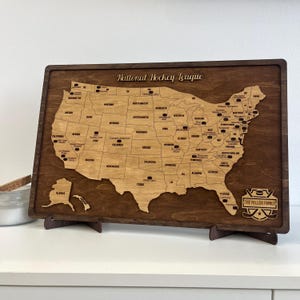 NHL Map Custom Hockey Team Map NHL Tracker Personalized Gift for Dad ...