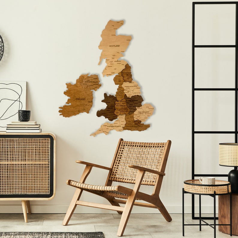 Wooden United Kingdom Map Wall Art Wood UK Map Art England Map Scotland ...