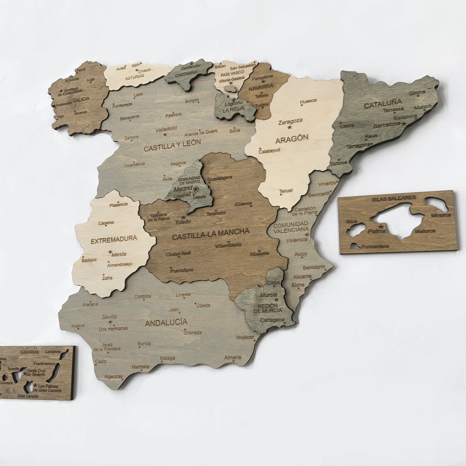 Spain Map Wall Art Spanish Map Mapa De España Wood Wall Art Push Pin ...
