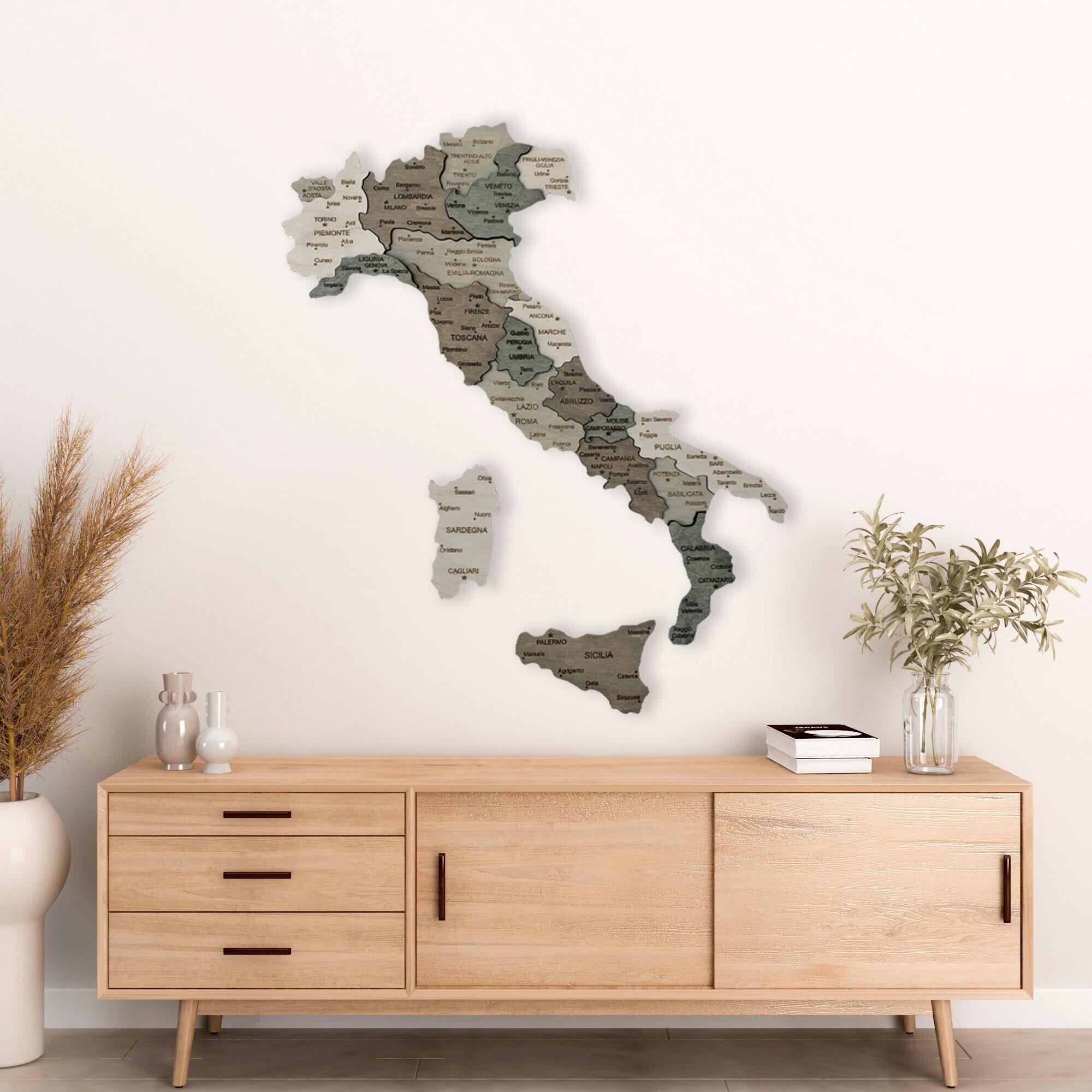 Wooden Italy Map Wall Art Push Pin Map Mappa Italia Gift for Italian ...