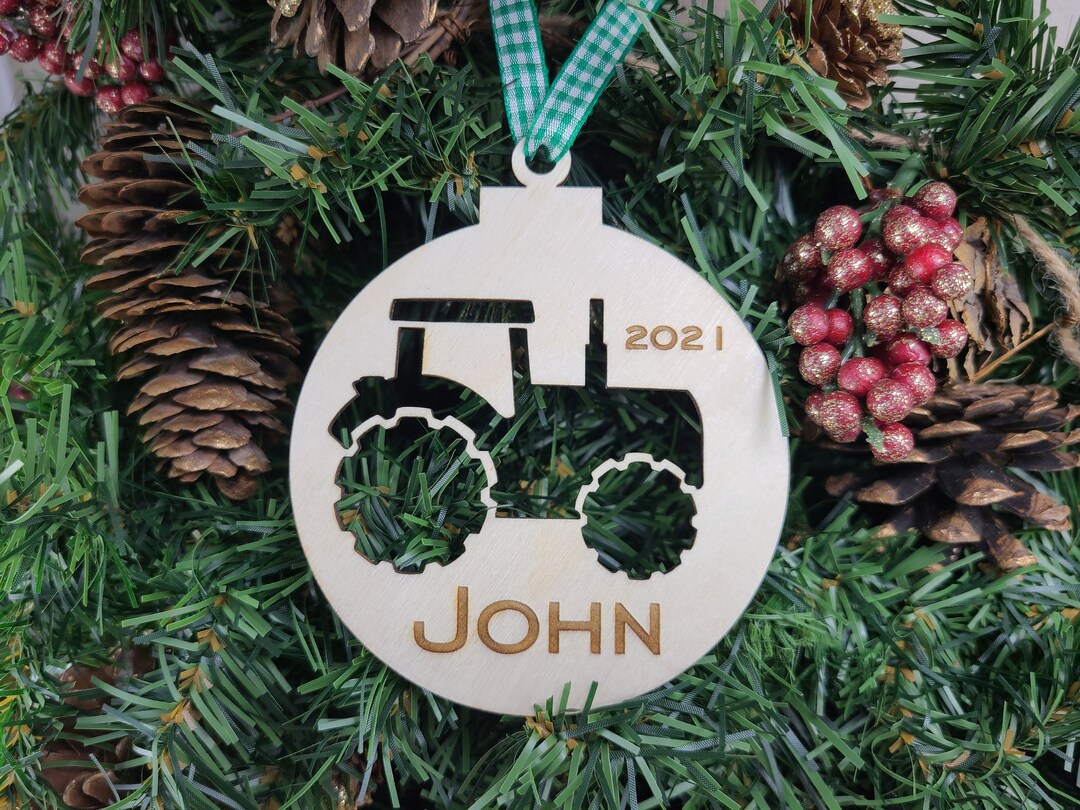 Personalized Tractor Ornament - Custom Name and Year - Keepsake ...