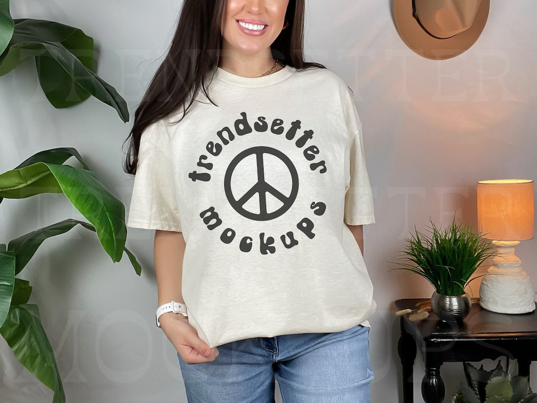 Gildan 5000 Natural Mockup, Gildan Natural Mock-up, Natural Tee Shirt ...