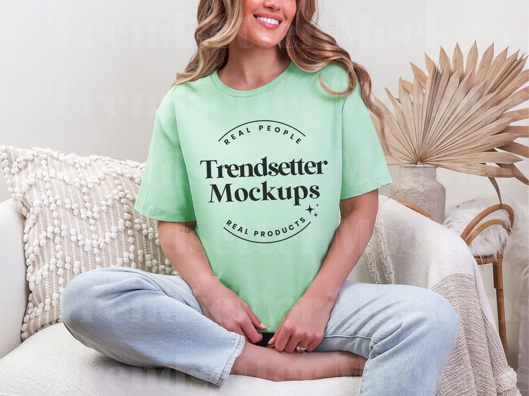 Gildan 64000 Mint Green Tshirt Mockup | G64000 Mint Green T-shirt Mock ...