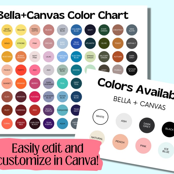 Color Chart - Etsy
