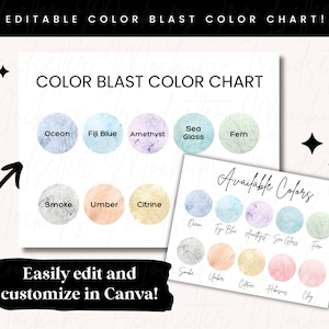 Editable Color Blast Color Chart, Color Blast 1745 Color Chart ...