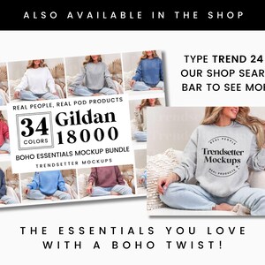 Gildan 18000 Sand Mockup, G18000 Crewneck Sweatshirt Boho Mock-up ...