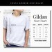 Gildan 5000B Youth Size Chart, Unisex Gildan G5000B Size Chart, Gildan ...