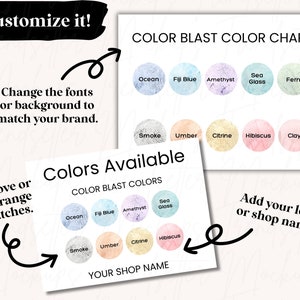 Editable Color Blast Color Chart, Color Blast 1745 Color Chart ...