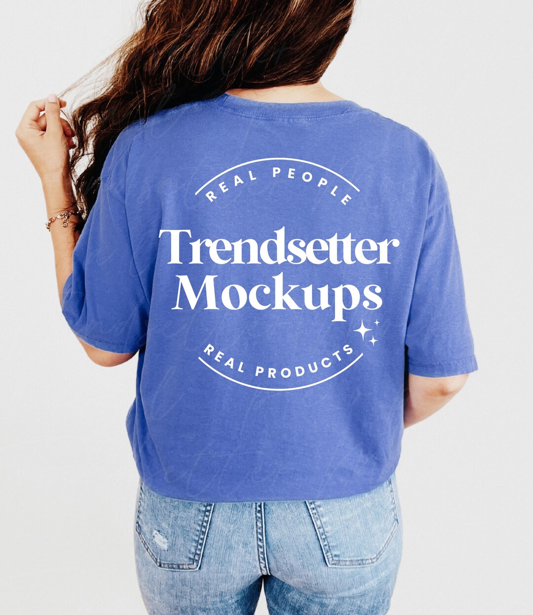 Comfort Colors 1717 Periwinkle Mockup, CC1717 Oversized Tee Mock-up ...