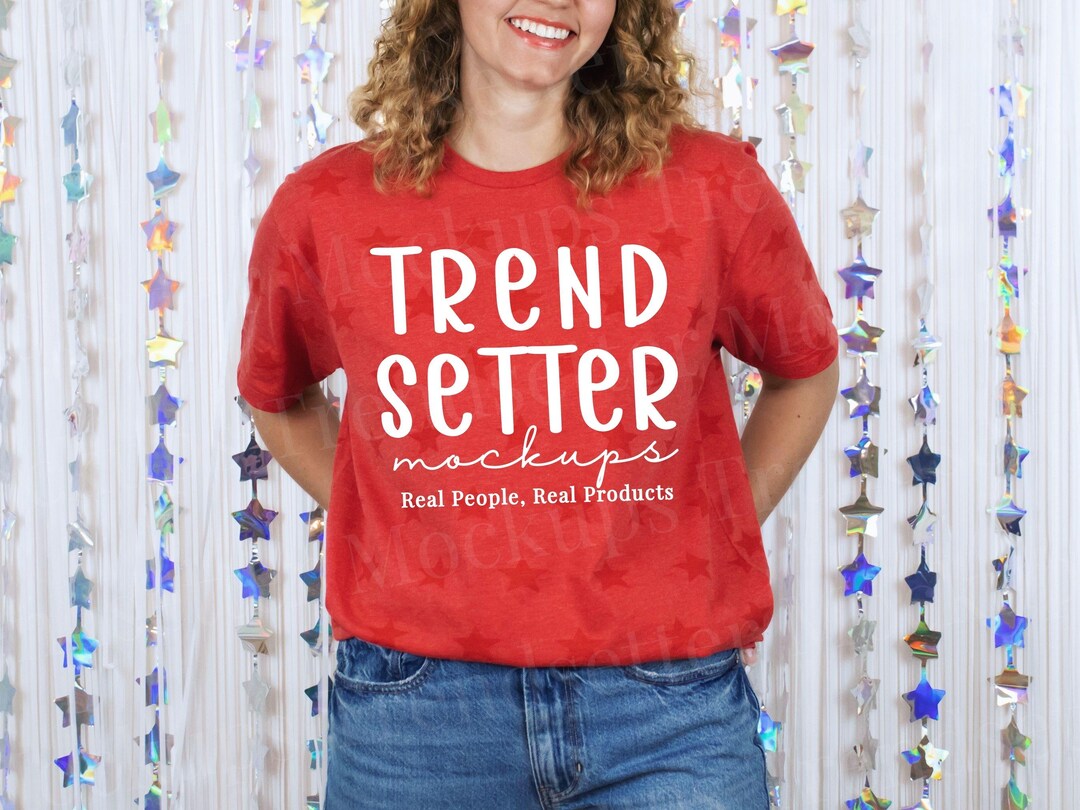 Code Five 3929 Red Star Mockup, Trendy Fourth of July Mock-up, American ...