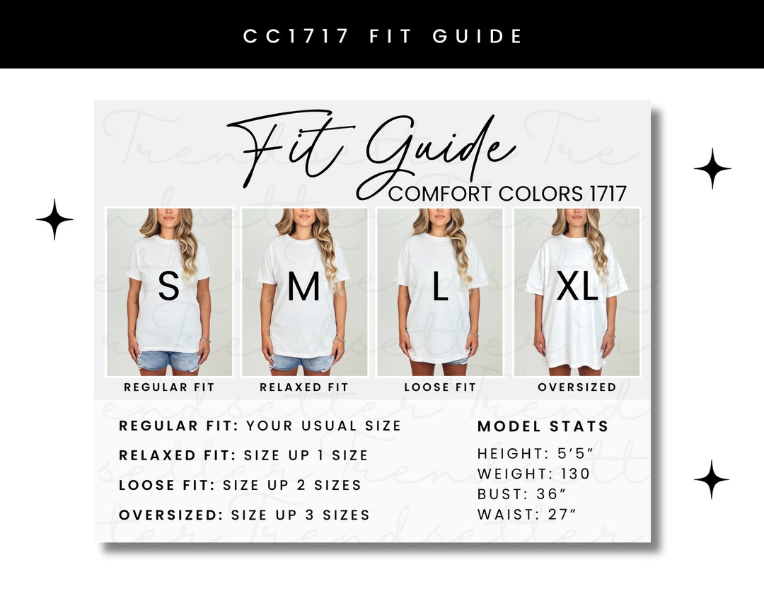 Comfort Colors 1717 Fit Guide, CC1717 Size Chart, Tee Shirt Sizing ...